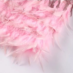 Lena Vie Boutique | Skirts | Ballerina Pink Sexy Fringe Feather Mini ...
